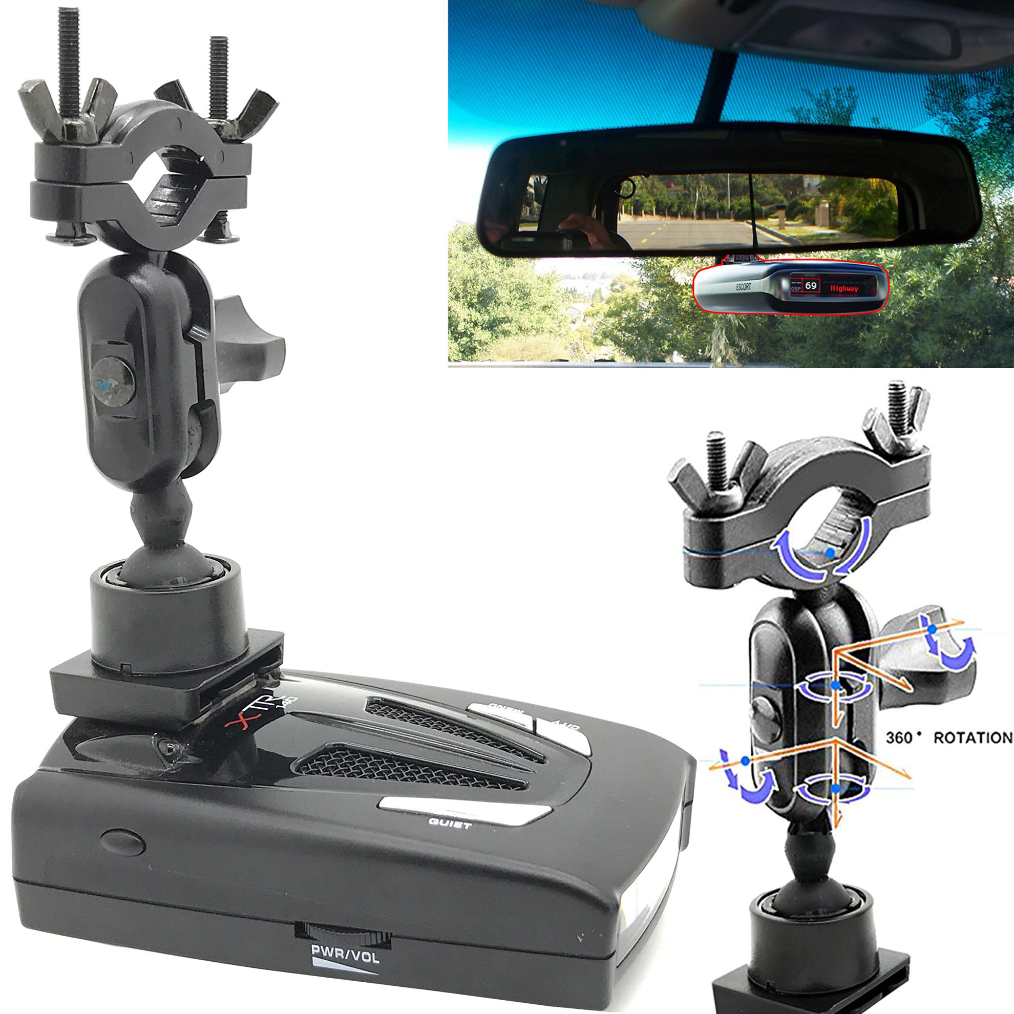 GetUSCart- AccessoryBasics Universal Car Rear View Mirror Radar ...