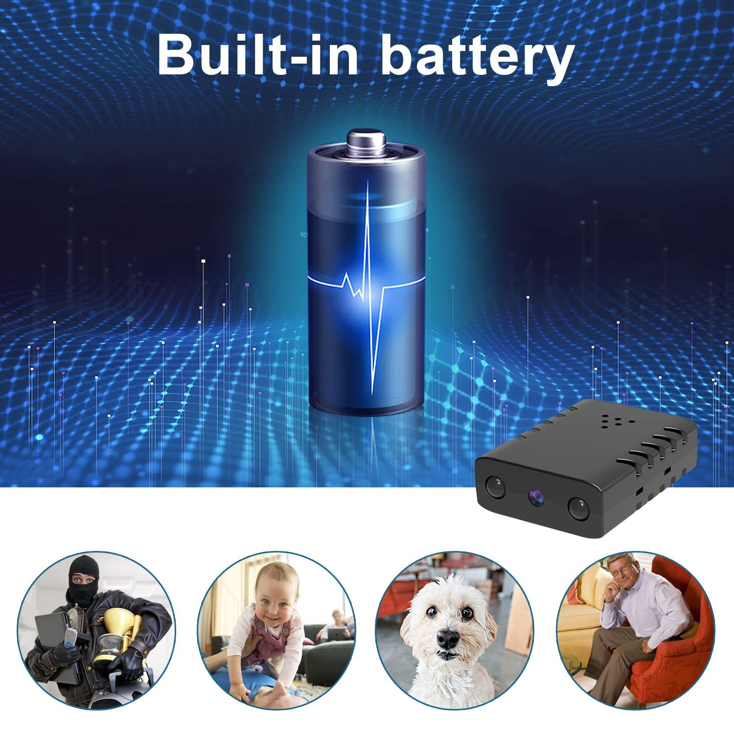 GetUSCart- Battery Slimmest WiFi Remote Camera,1080P Wireless Security ...