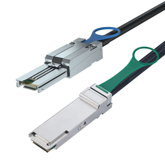 GetUSCart- QSFP(SFF-8436) to MiniSAS(SFF-8088) DDR Hybrid SAS Cable, Up ...
