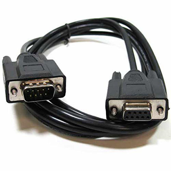 GetUSCart- SF Cable, 6 ft DB9 M/F Serial Extension Cable RS232 Black Color