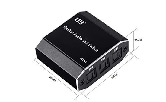 GetUSCart- U9 ViewHD Premium Quality TOSLINK Optical Audio Switch 3x1 Three Inputs to One Output ...