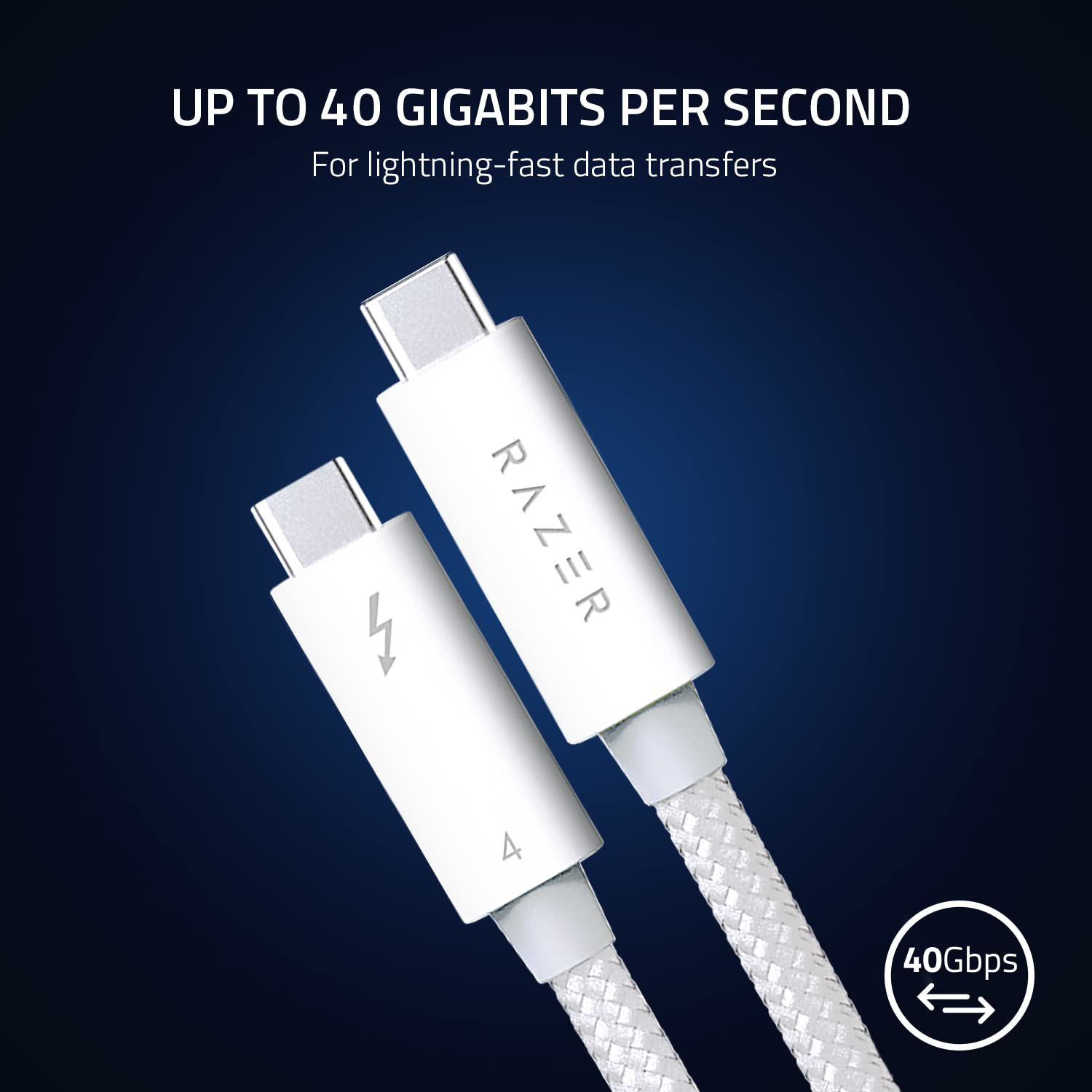 GetUSCart- Razer Thunderbolt 4 Cable (0.8m / 2.5ft): Up to 40 Gigabits ...