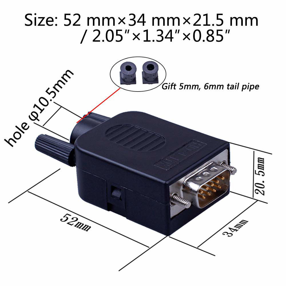 GetUSCart- ANMBEST 4PCS DB9 Male Breakout Connector,DB9 Solderless RS232 D-SUB Serial to 9-pin ...