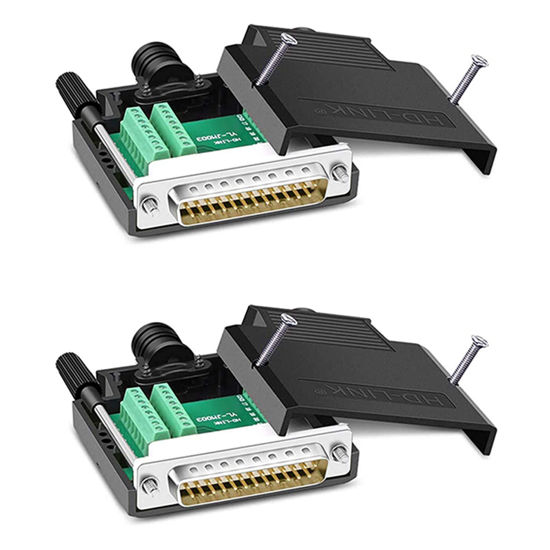 Getuscart Jienk Db25 2packs Solderless Male Rs232 D Sub Serial Adapters 16mm Thinner 25 Pin