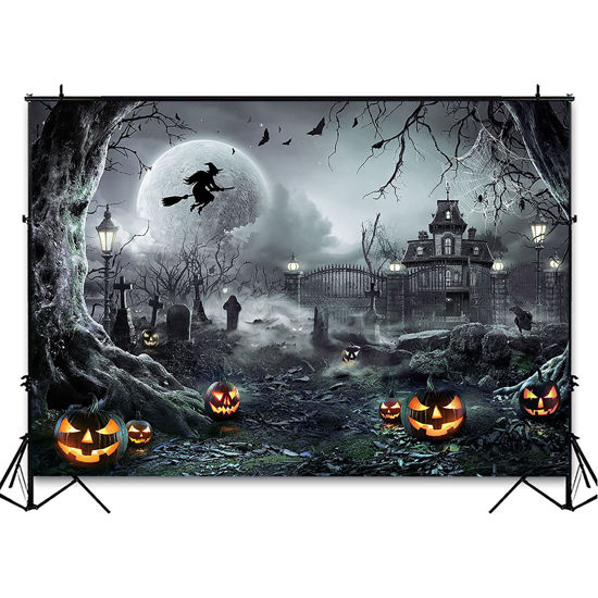 GetUSCart- Avezano Halloween Photography Backdrop Full Moon Scary Night ...