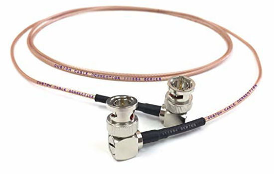 GetUSCart- 2 Foot HD-SDI RG179 Right Angle BNC to Right Angle BNC (75 Ohm) Cable for BMCC BMPC ...