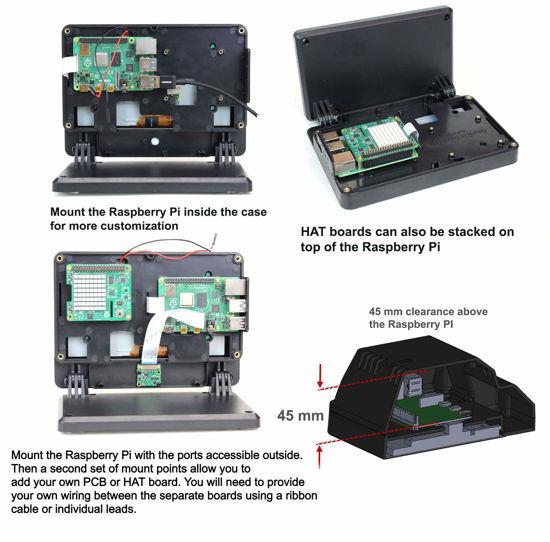 GetUSCart- SmartiPi Touch Pro - Case for The Official Raspberry Pi 7" Touchscreen Display - with ...