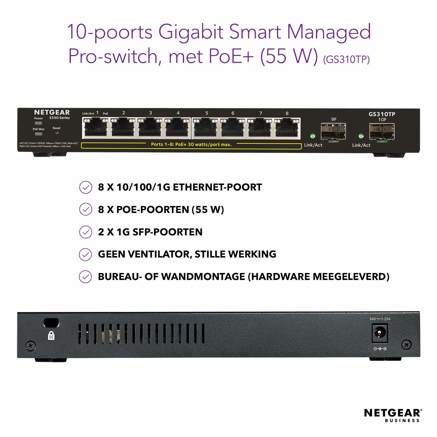 GetUSCart- NETGEAR 10-Port Gigabit Ethernet Smart Managed Pro PoE ...