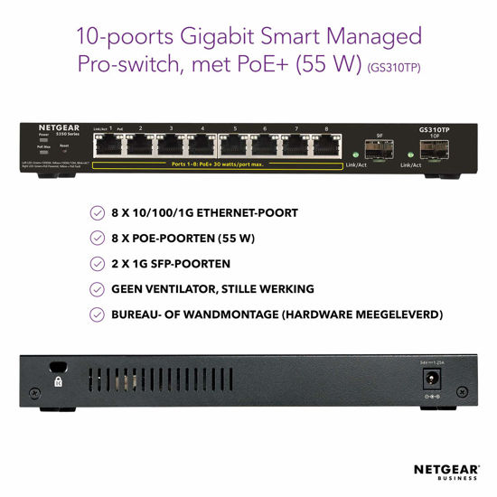 GetUSCart- NETGEAR 10-Port Gigabit Ethernet Smart Managed Pro PoE ...
