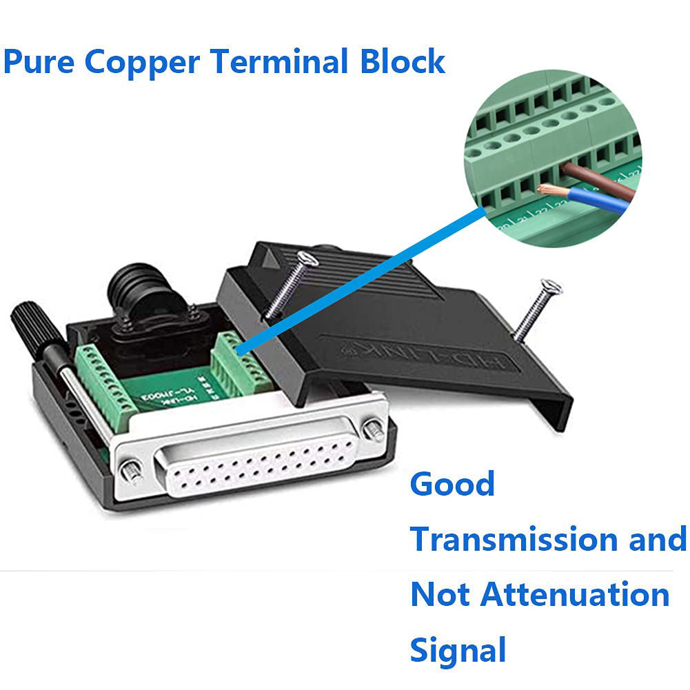 GetUSCart- Jienk DB25 2Packs Solderless Female RS232 D-SUB Serial ...