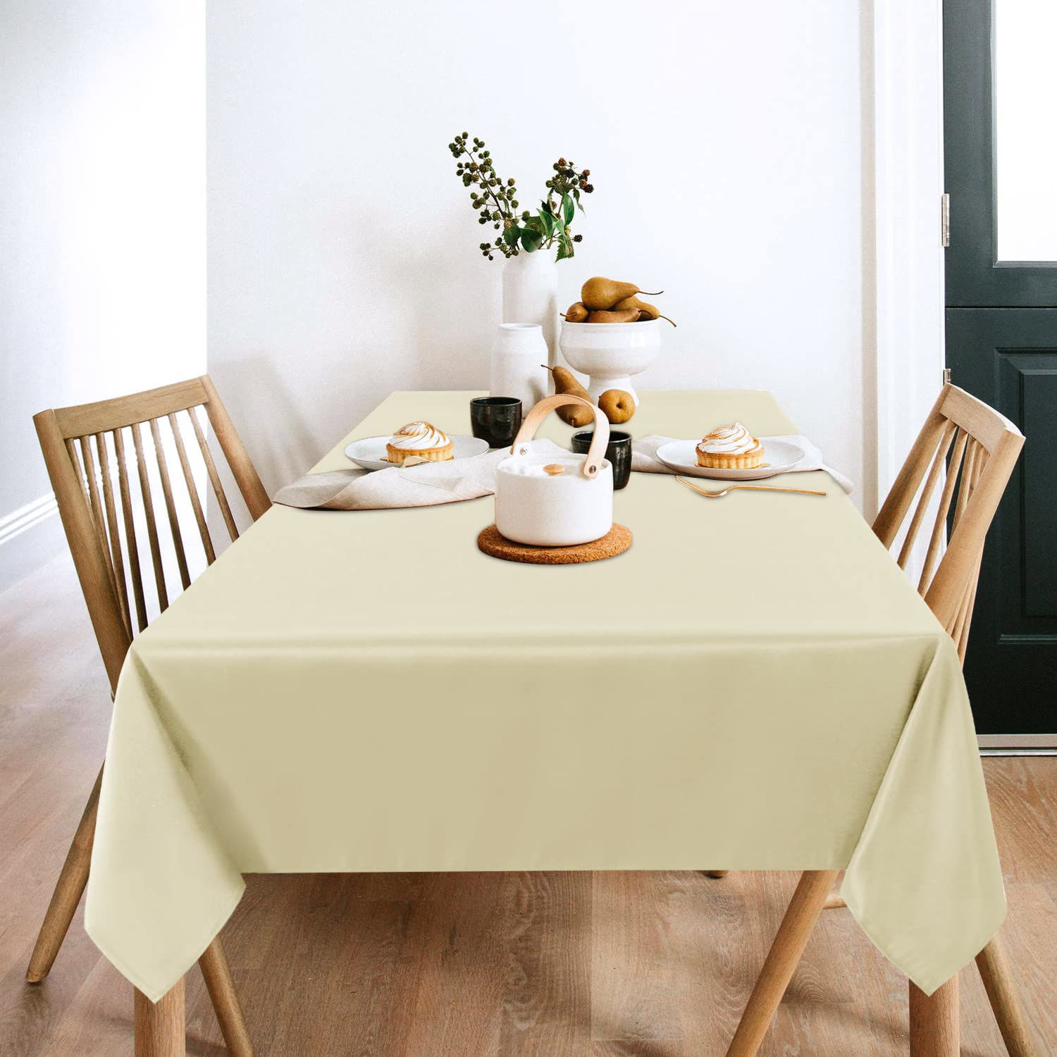 GetUSCart- sancua 2 Pack Beige Tablecloth 60 x 84 Inch, Rectangle 4 ...
