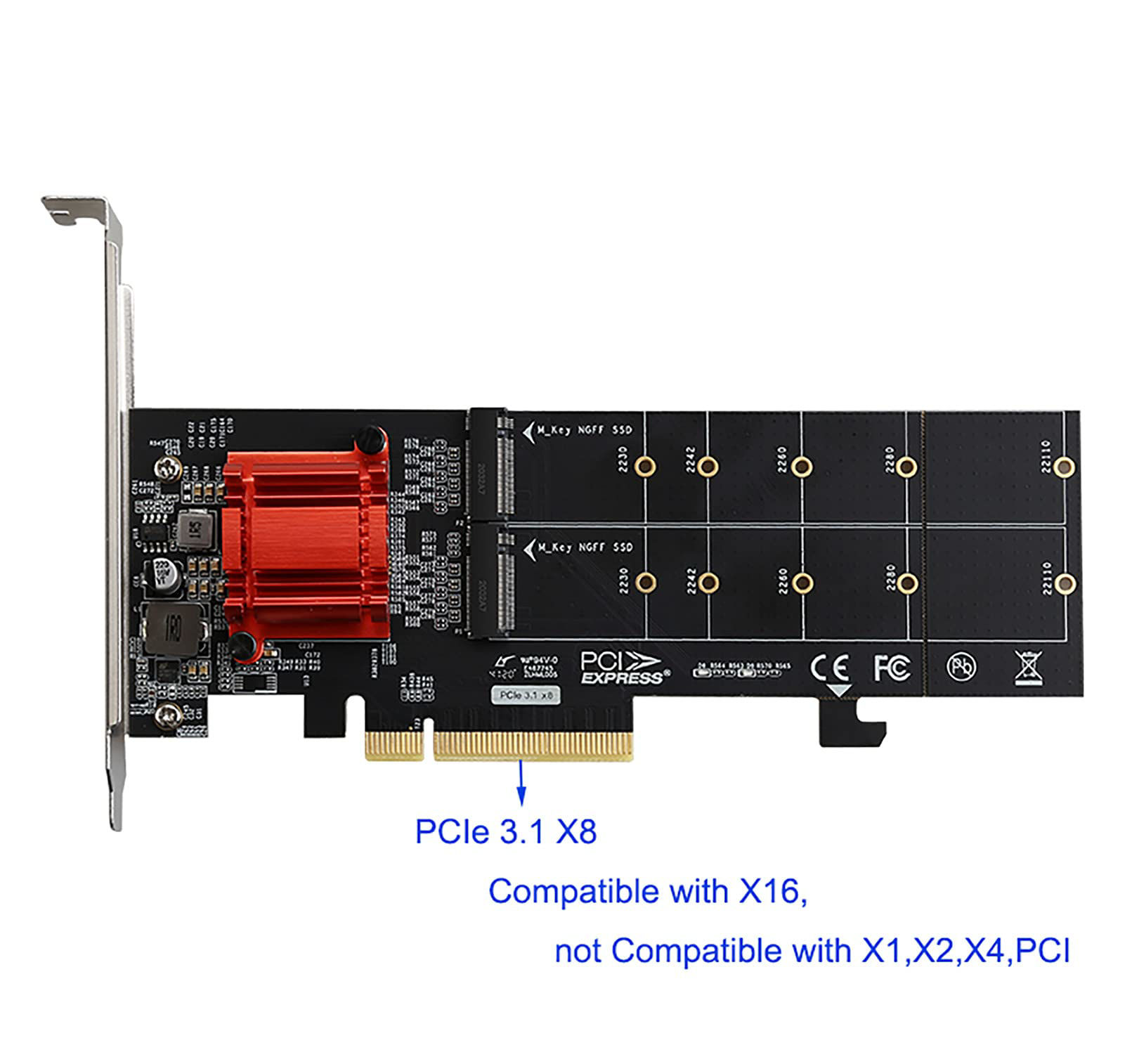 GetUSCart- ULANSeN M.2 NVMe PCIe Adapter, M.2 NVMe NGFF SSD to PCI-e 3. ...