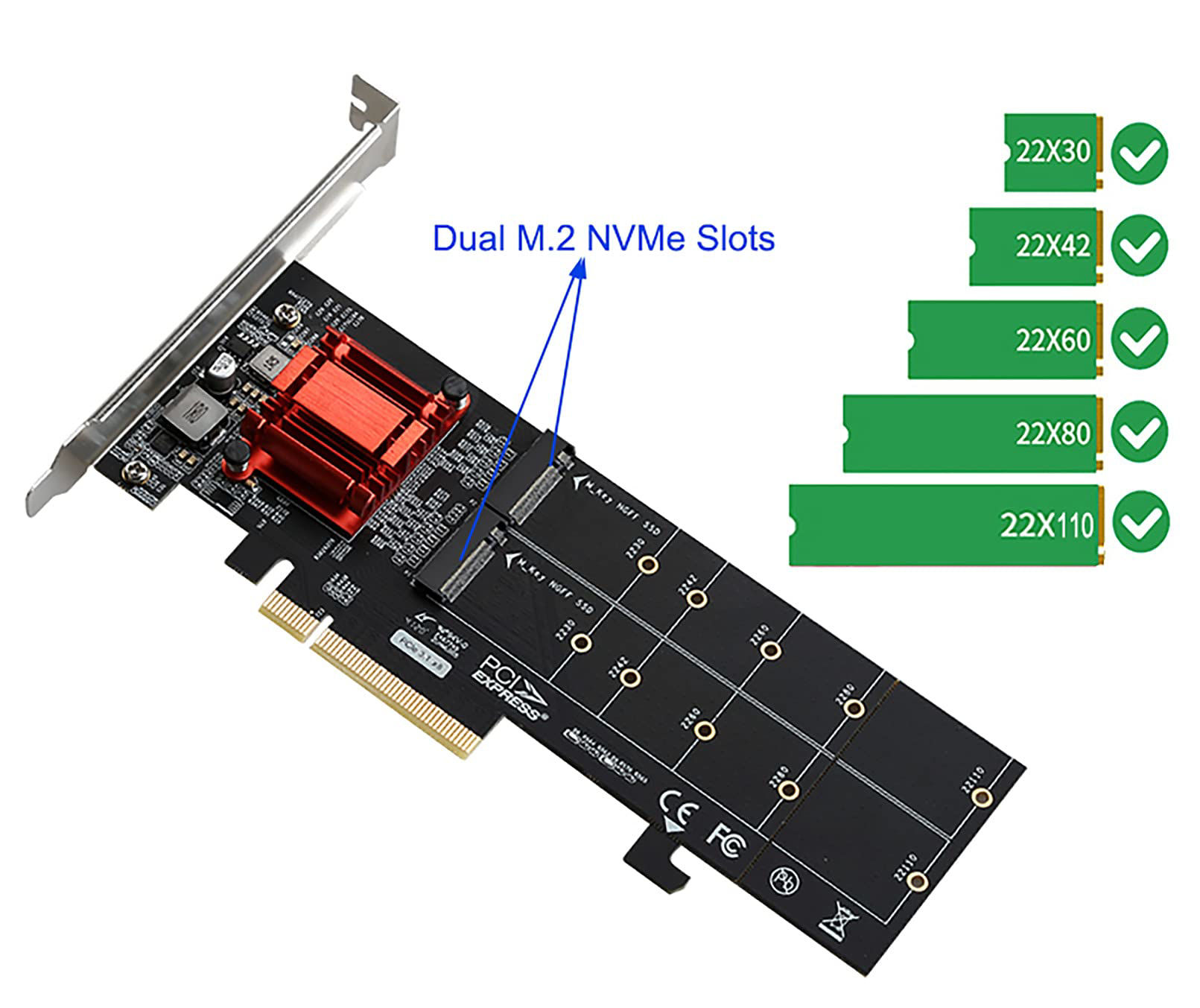 GetUSCart- ULANSeN M.2 NVMe PCIe Adapter, M.2 NVMe NGFF SSD to PCI-e 3. ...