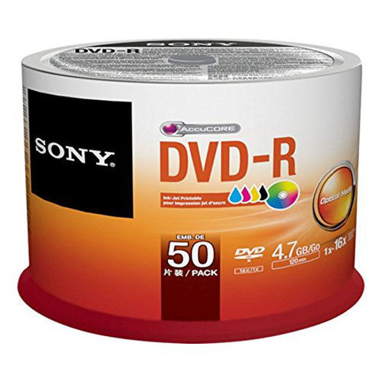 GetUSCart- Sony 50DMR47PP 50 Pack Ink-Jet Printable DVD-R Bulk Spindle