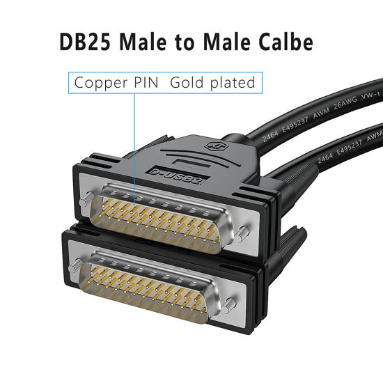 GetUSCart- DB25 Cable Copper Wire DB25 Male to Male Cable 10ft, Double ...