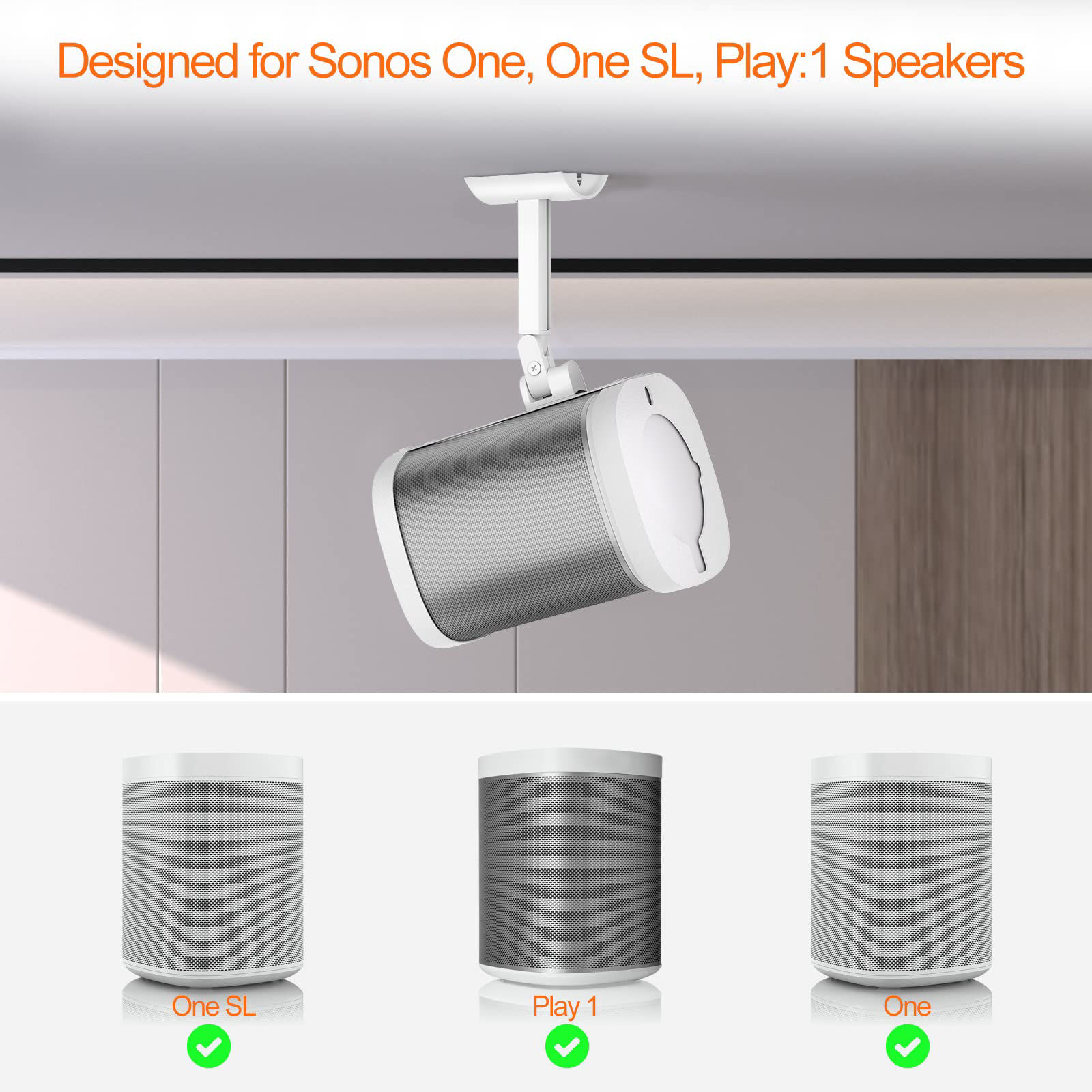 GetUSCart- Speaker Wall Mount and Ceiling Mount for Sonos One, One SL ...