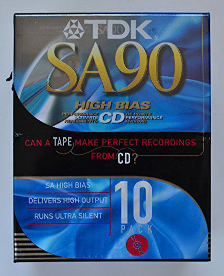 GetUSCart- TDK SA90 High Bias CD Super Avilyn Type II Audio Cassette Tapes - Pack of 10