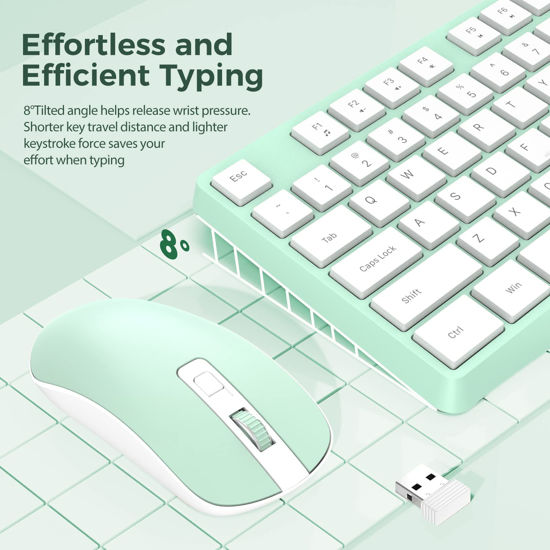 Getuscart Wireless Mouse And Keyboard Combo 2 4 Ghz Full Sized Keyboard And Mouse With Usb