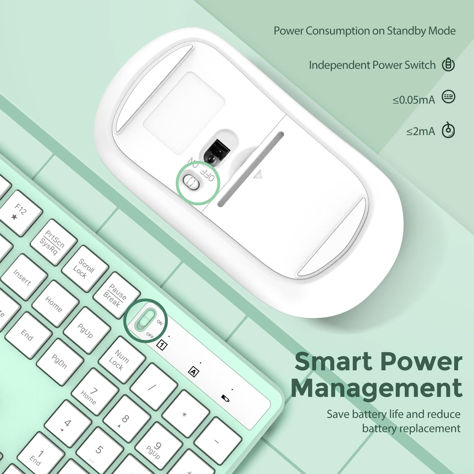 Getuscart Wireless Mouse And Keyboard Combo 2 4 Ghz Full Sized Keyboard And Mouse With Usb