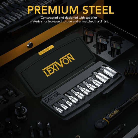 GetUSCart- LEXIVON XZN Triple Square Spline Bit Socket Set, Premium S2 ...