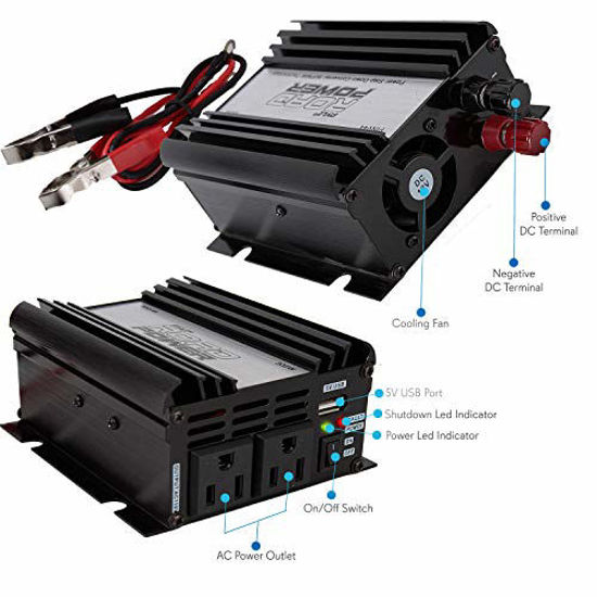 GetUSCart- Pyle PINV44 Plug In Car 300 Watt 12V DC to 115 Volt AC Power ...