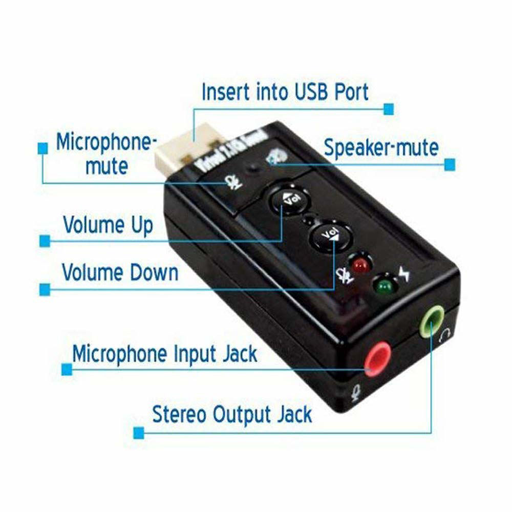 GetUSCart- Simyoung USB 7.1 Channel USB External Sound Card Audio ...