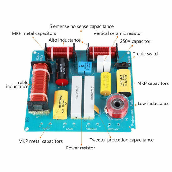 GetUSCart- Speaker Crossover, Passive Crossover Frequency Divider 3 Way ...