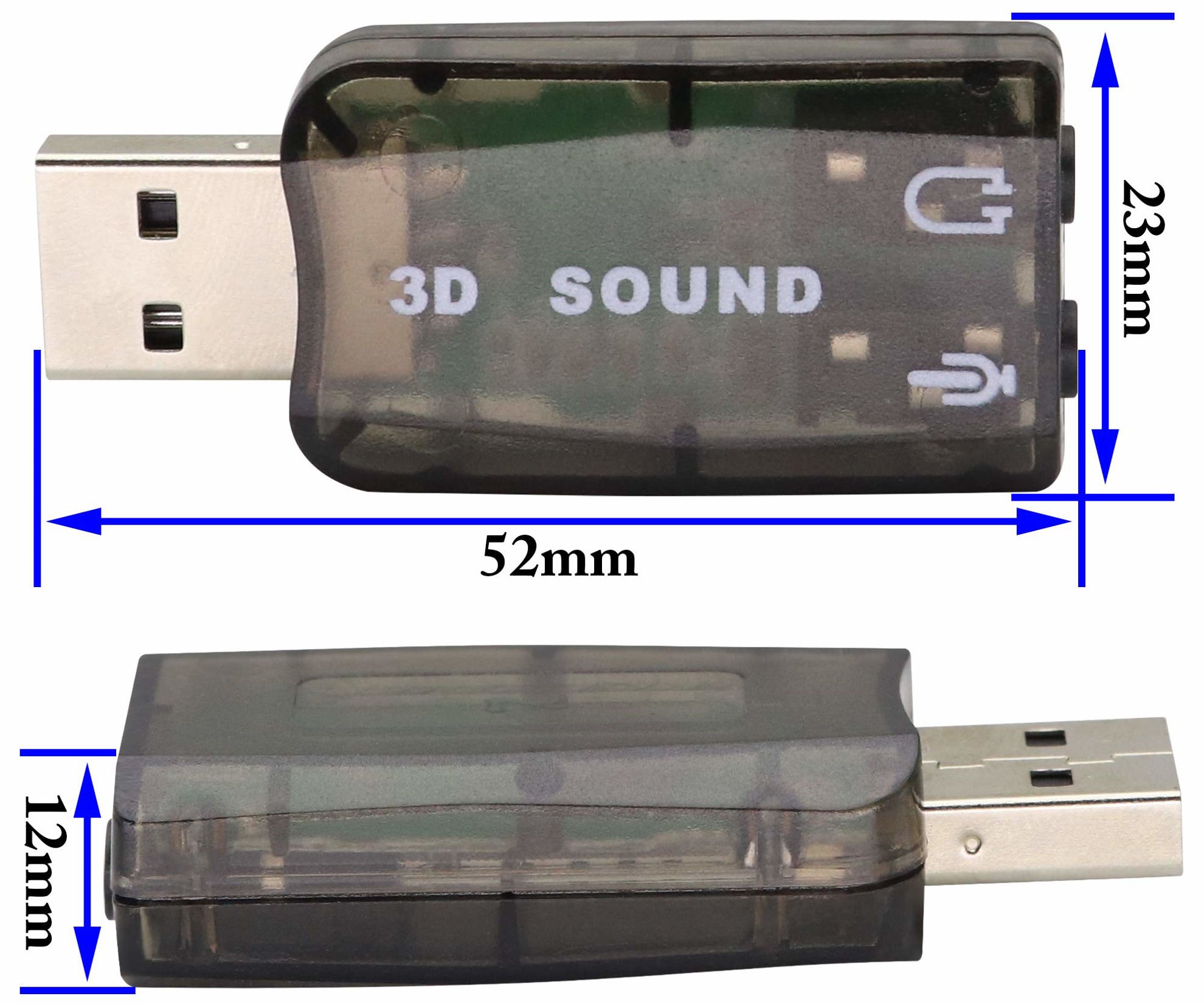 GetUSCart- zdyCGTime External 5.1 USB Stereo Sound Card USB 2.0 to 3D ...