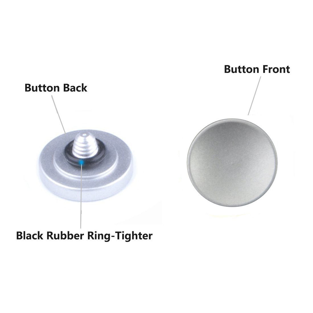 GetUSCart- 2 Pack LXH Silver Metal Concave Surface Camera Soft Release Button Finger Touch for ...