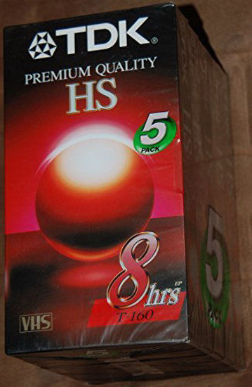 GetUSCart- TDK T-160 5-pack, 8 Hour VHS Tapes, Premium Quality
