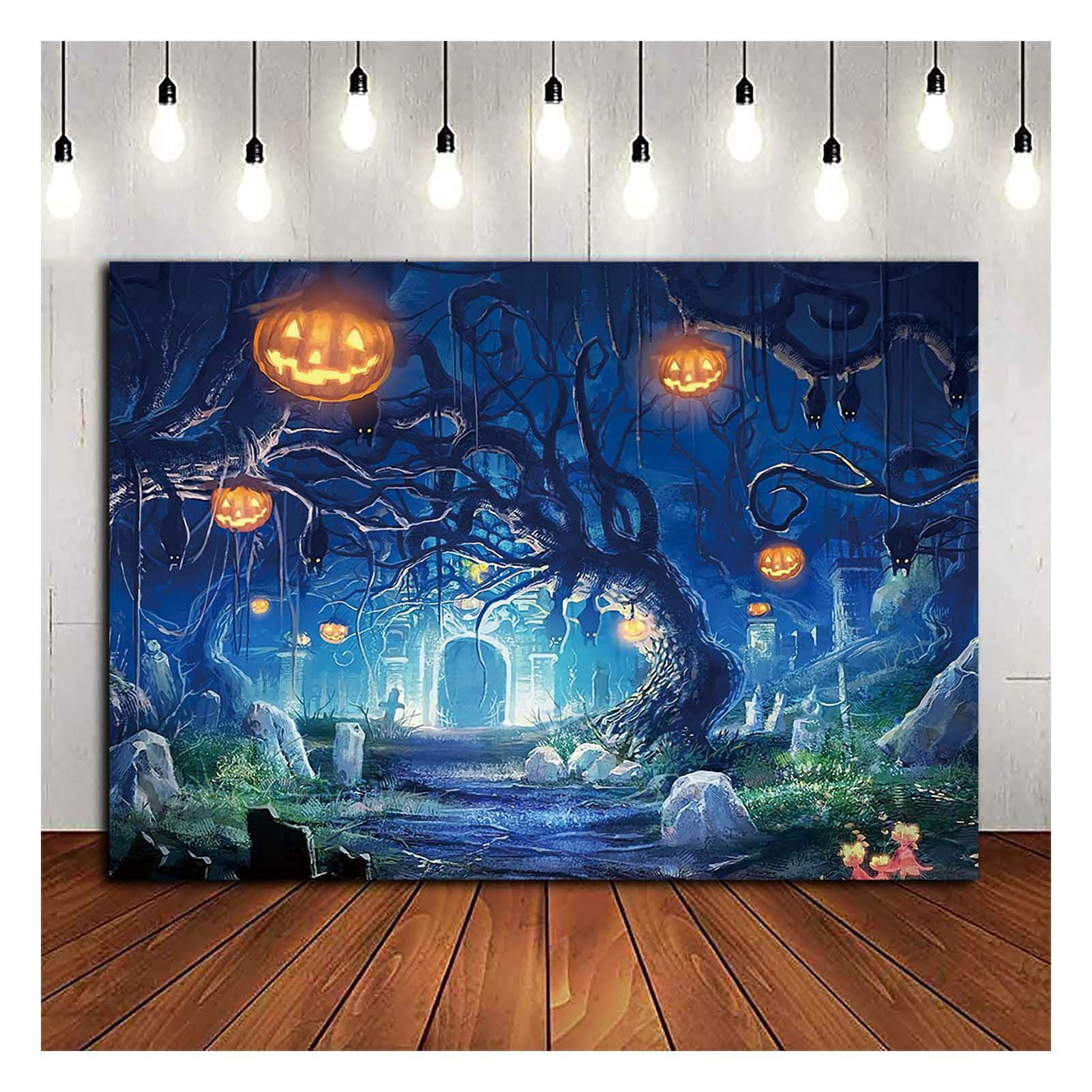 GetUSCart- Halloween Themed Photo Background 7x5ft Forest Scary Moon ...
