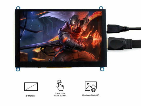 GetUSCart- 5 inch Capacitive Touch Screen TFT LCD Display 800x480 HDMI ...
