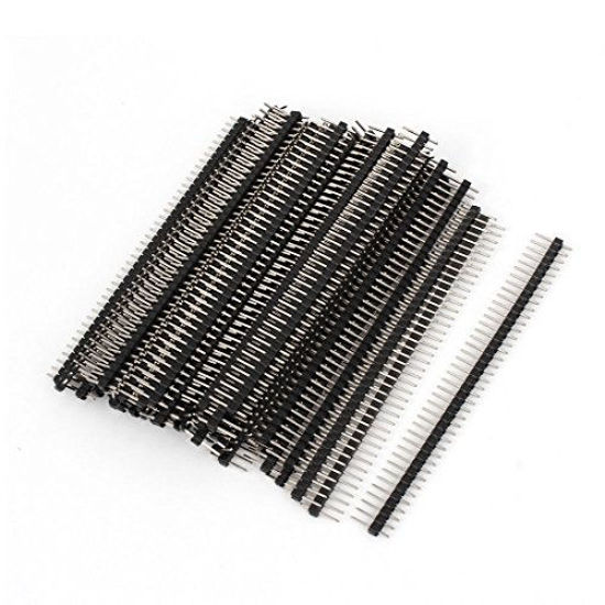 GetUSCart- uxcell 50pcs 2.54mm Spacing 40 Way Straight Male Pin Header ...