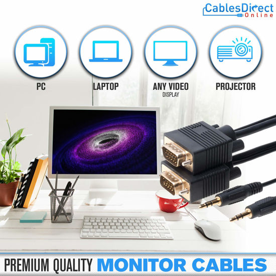GetUSCart- Cables Direct Online 15FT SVGA + Audio Monitor Cable, Male ...