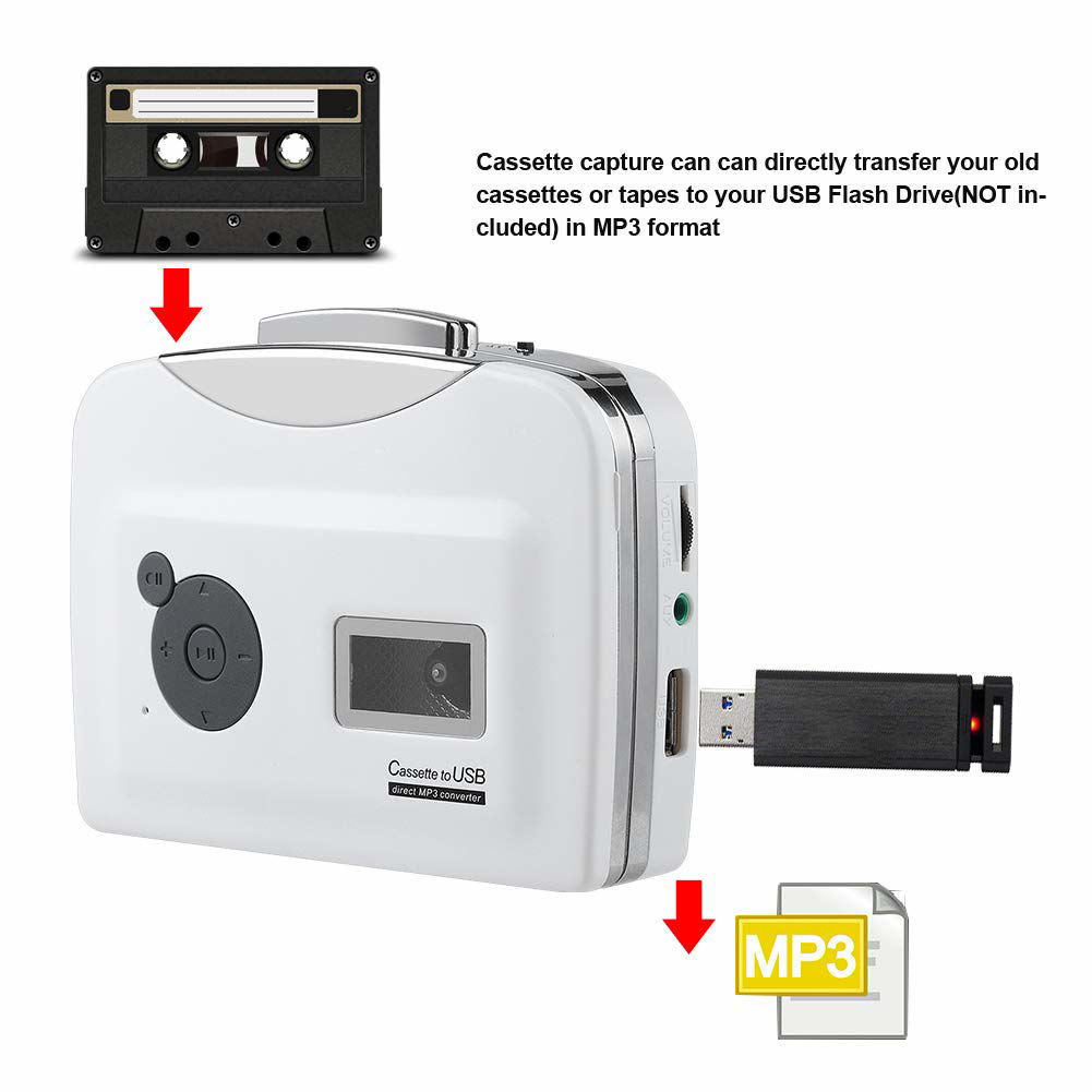 GetUSCart- Jacksking Cassette Converter, Portable Cassette Tape Player ...