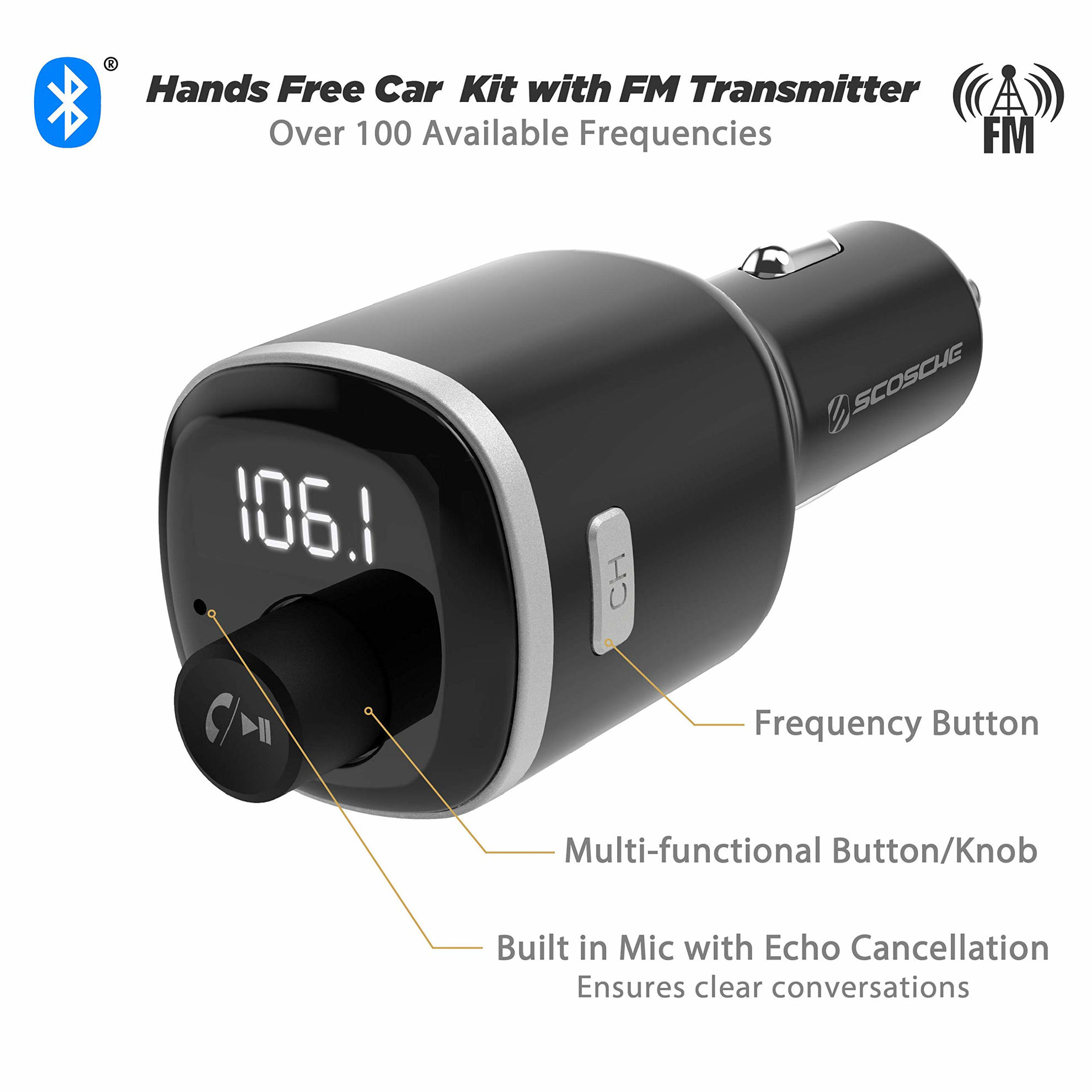 GetUSCart- Scosche BTFM4-SP1 BTFREQ Universal Bluetooth Handsfree Car ...
