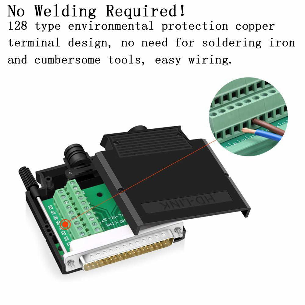 GetUSCart- ANMBEST Thinner DB37 Solderless RS232 D-SUB Serial to 37-pin ...