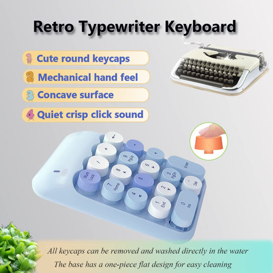 GetUSCart- Seaciyan Wireless Number Pad, Ergonomic Cute Colorful Retro ...