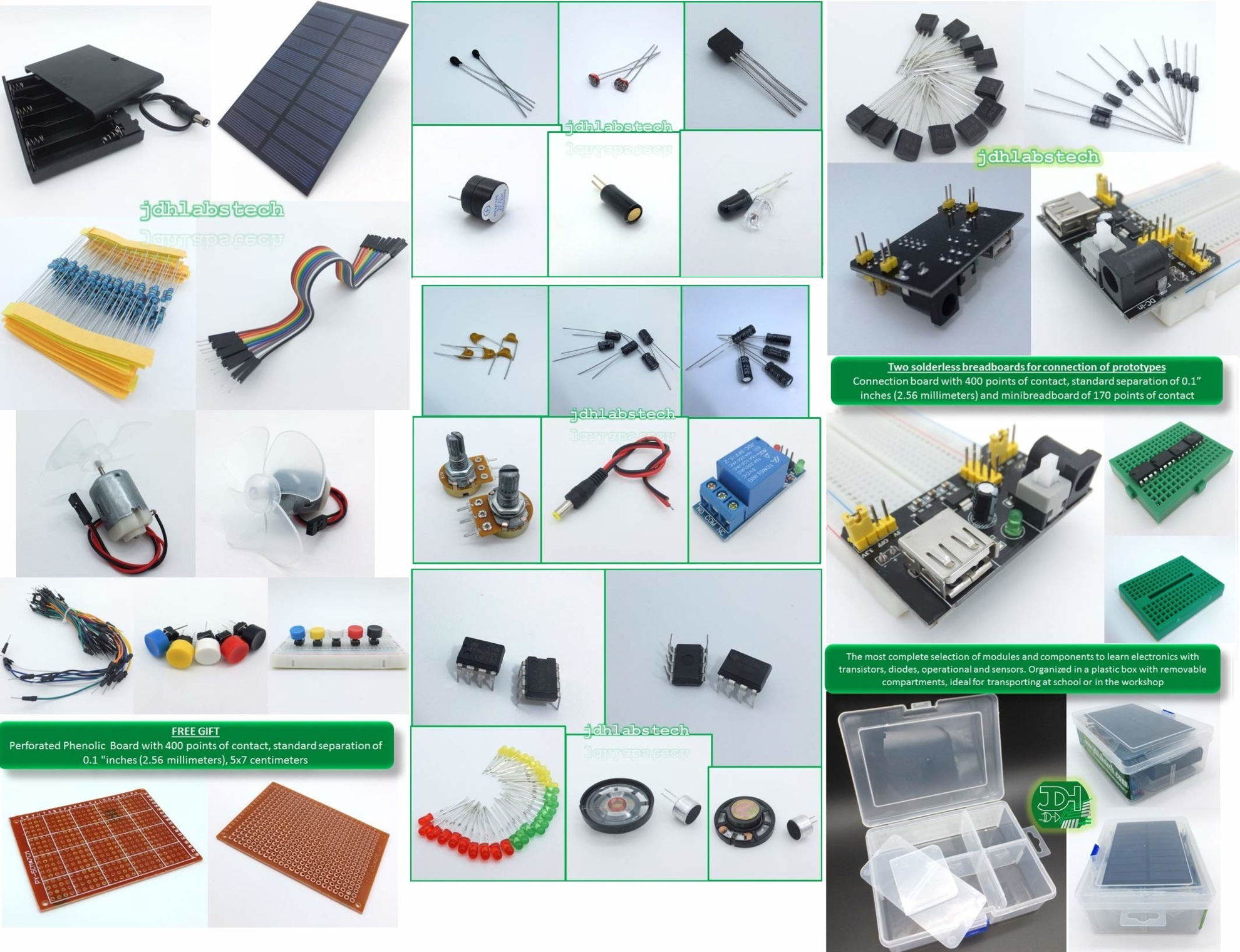 GetUSCart- JDH Labs Tech Integral Electronics Kit with Solar Panel and ...