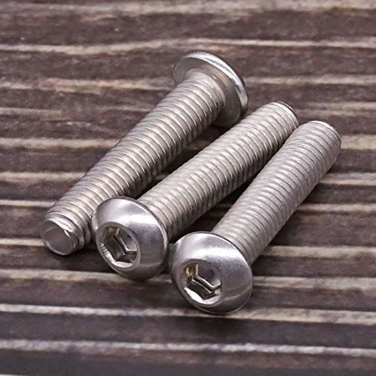 GetUSCart- 1/4-20 x 1-5/8" Button Head Socket Cap Bolts Screws, 304 ...