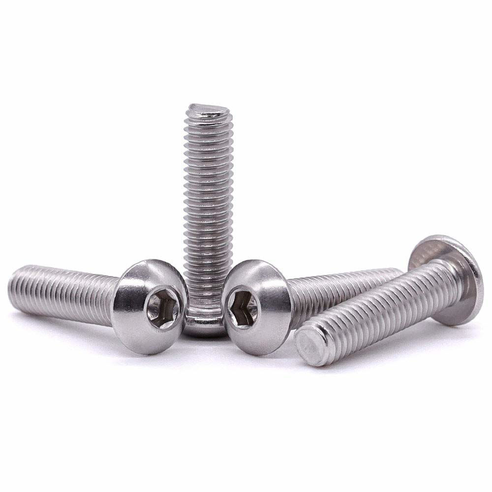 GetUSCart- 1/4-20 x 1" Button Head Socket Cap Bolts Screws, 304 ...