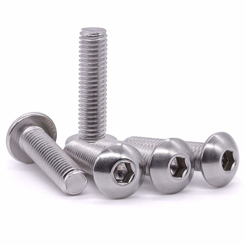 GetUSCart- 1/4-20 x 1" Button Head Socket Cap Bolts Screws, 304 ...