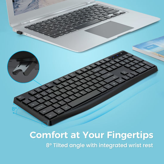 GetUSCart- Lovaky MK98 Wireless Keyboard, 2.4G Ergonomic Wireless ...