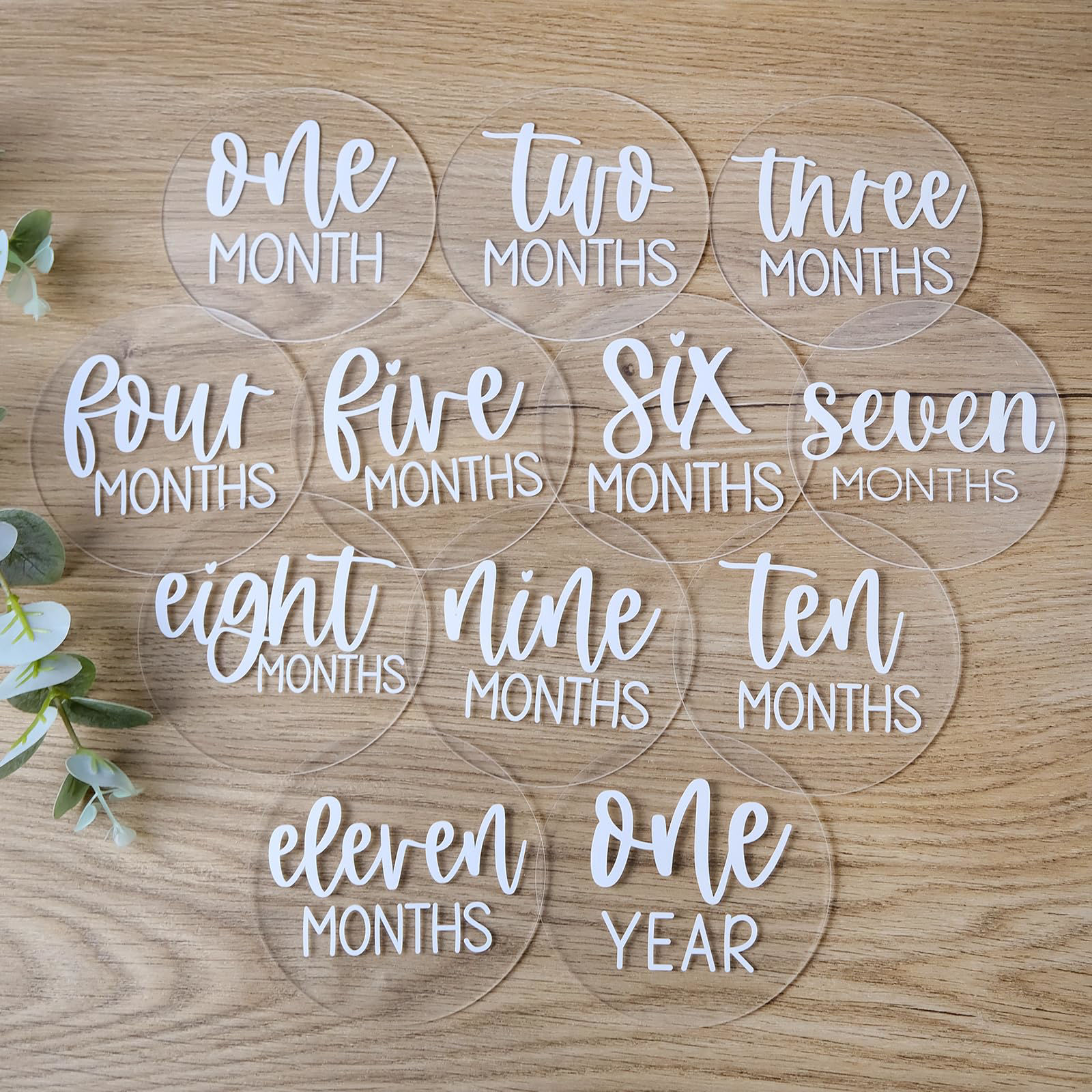 GetUSCart- Acrylic Baby Milestone Discs for Baby Photos-13 PCS Clear ...
