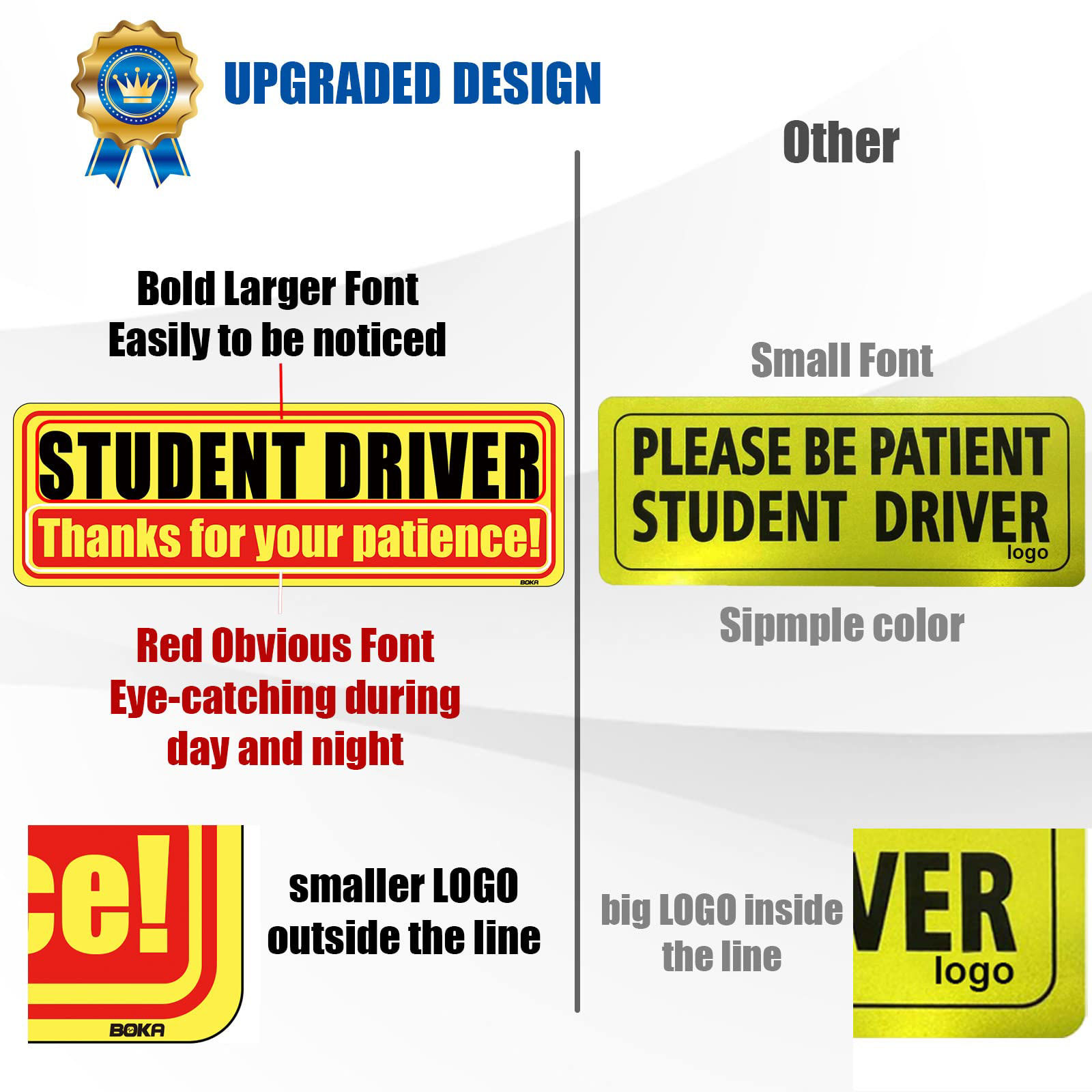 GetUSCart- BOKA Student Driver Magnet for Car, Upgraded Please Be ...