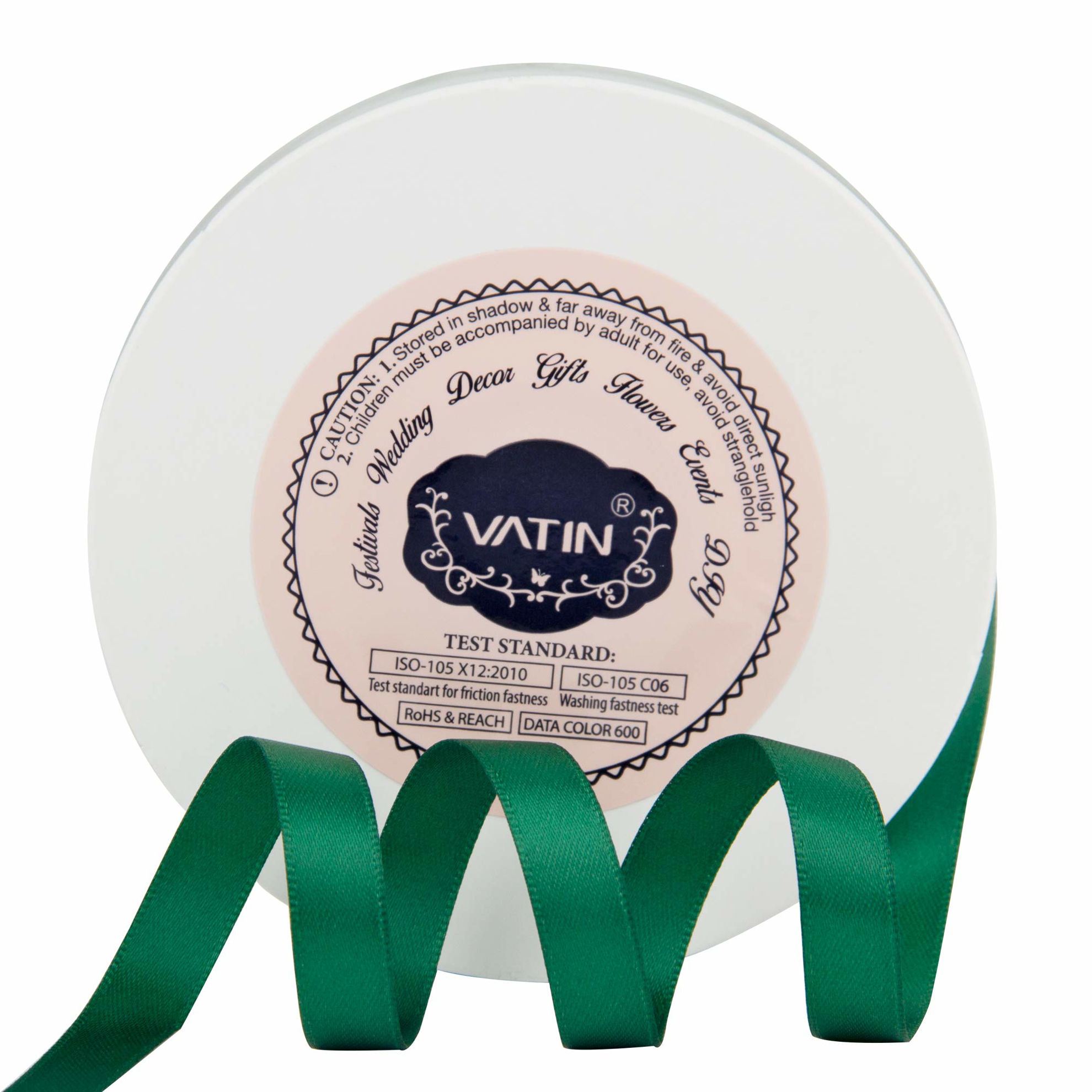 GetUSCart- VATIN 3/8 inches Double Faced Forest Green Polyester Satin ...