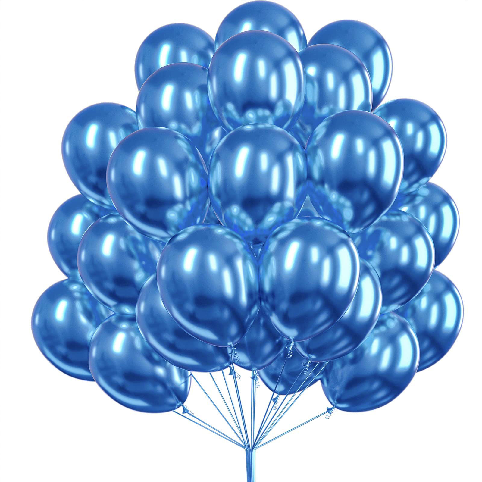 GetUSCart- PartyWoo Metallic Blue Balloons, 50 pcs 12 Inch Metallic ...