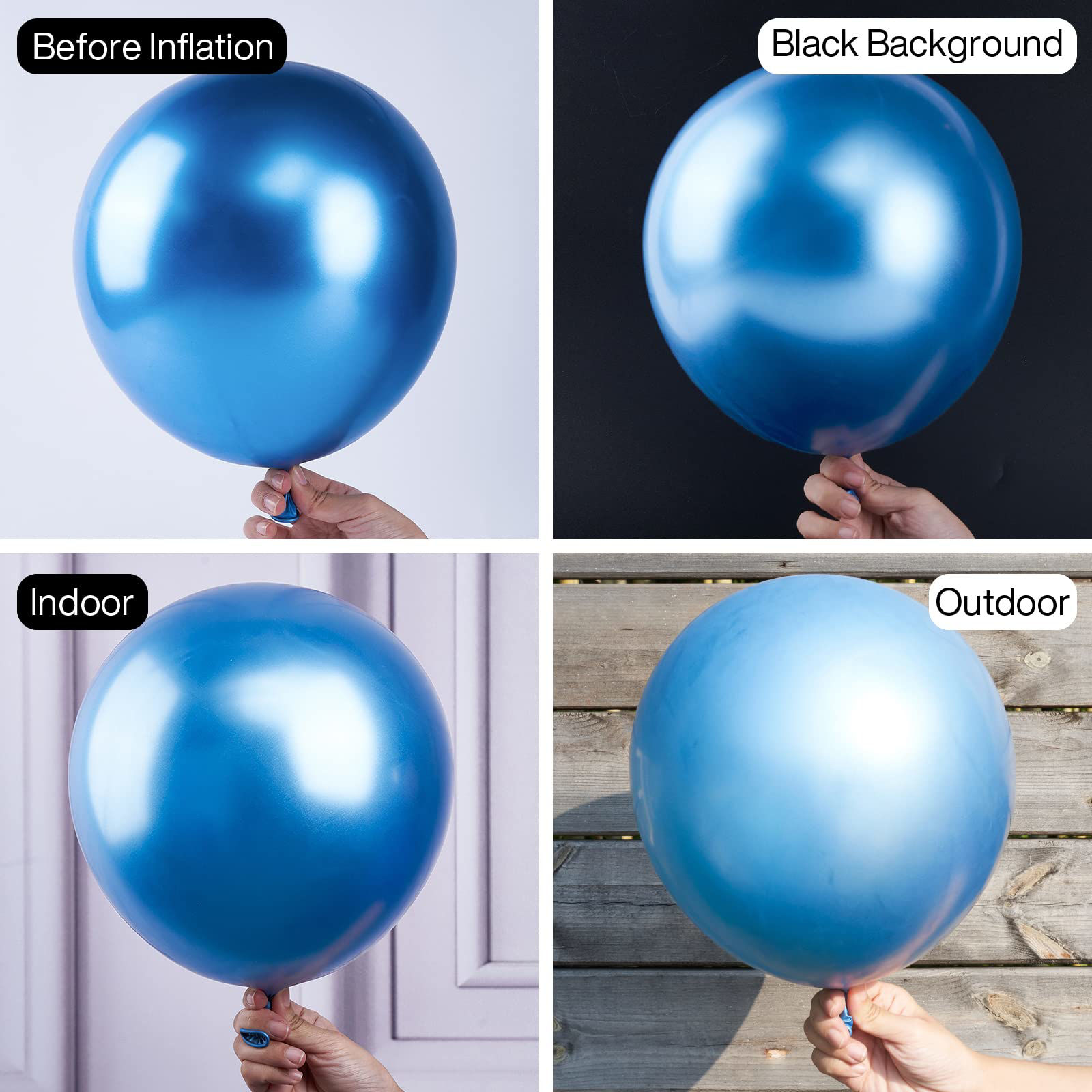 GetUSCart- PartyWoo Metallic Blue Balloons, 50 pcs 12 Inch Metallic Blue Balloons, Blue Metallic ...
