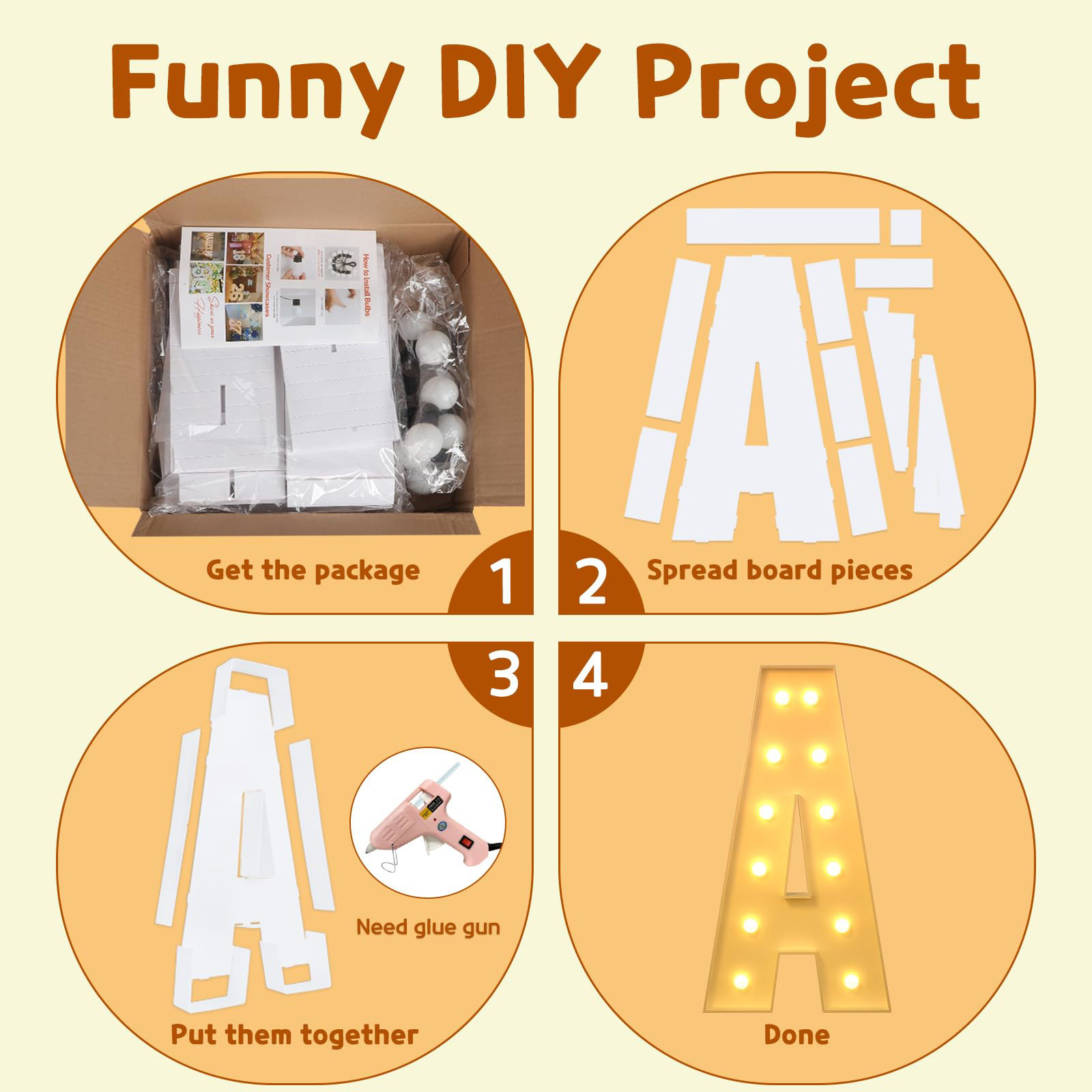 GetUSCart- Marquee Light Up Letters, 4FT Marquee Letters Mosaic Letter ...