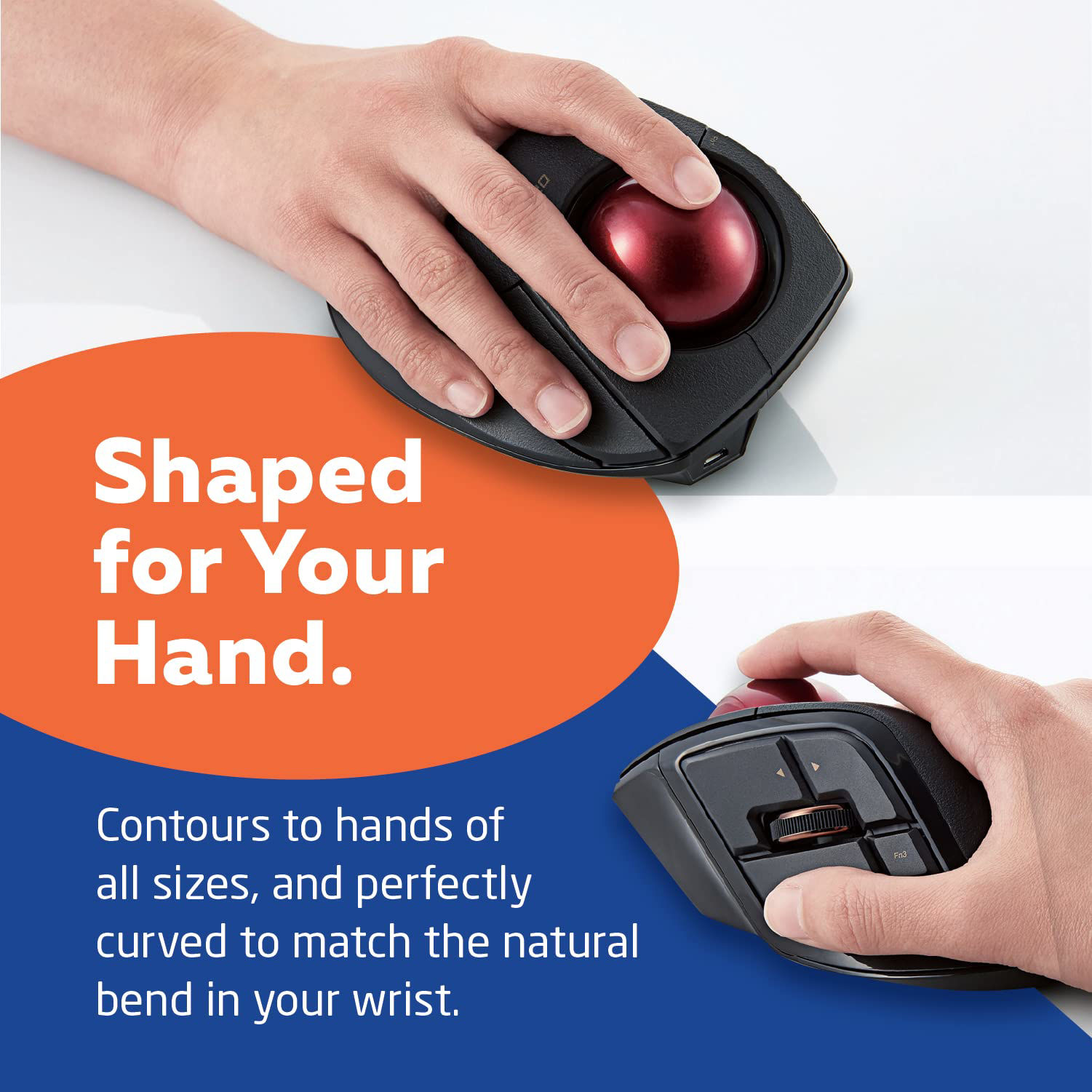 GetUSCart- ELECOM DEFT PRO Trackball Mouse, Wired, Wireless, Bluetooth 3 Types Connection ...